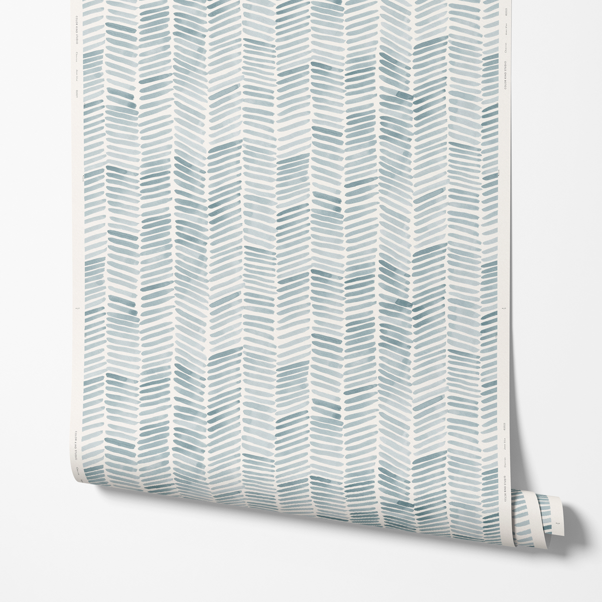 Chevron Dawn Blue Wallpaper – Color Kind Studio