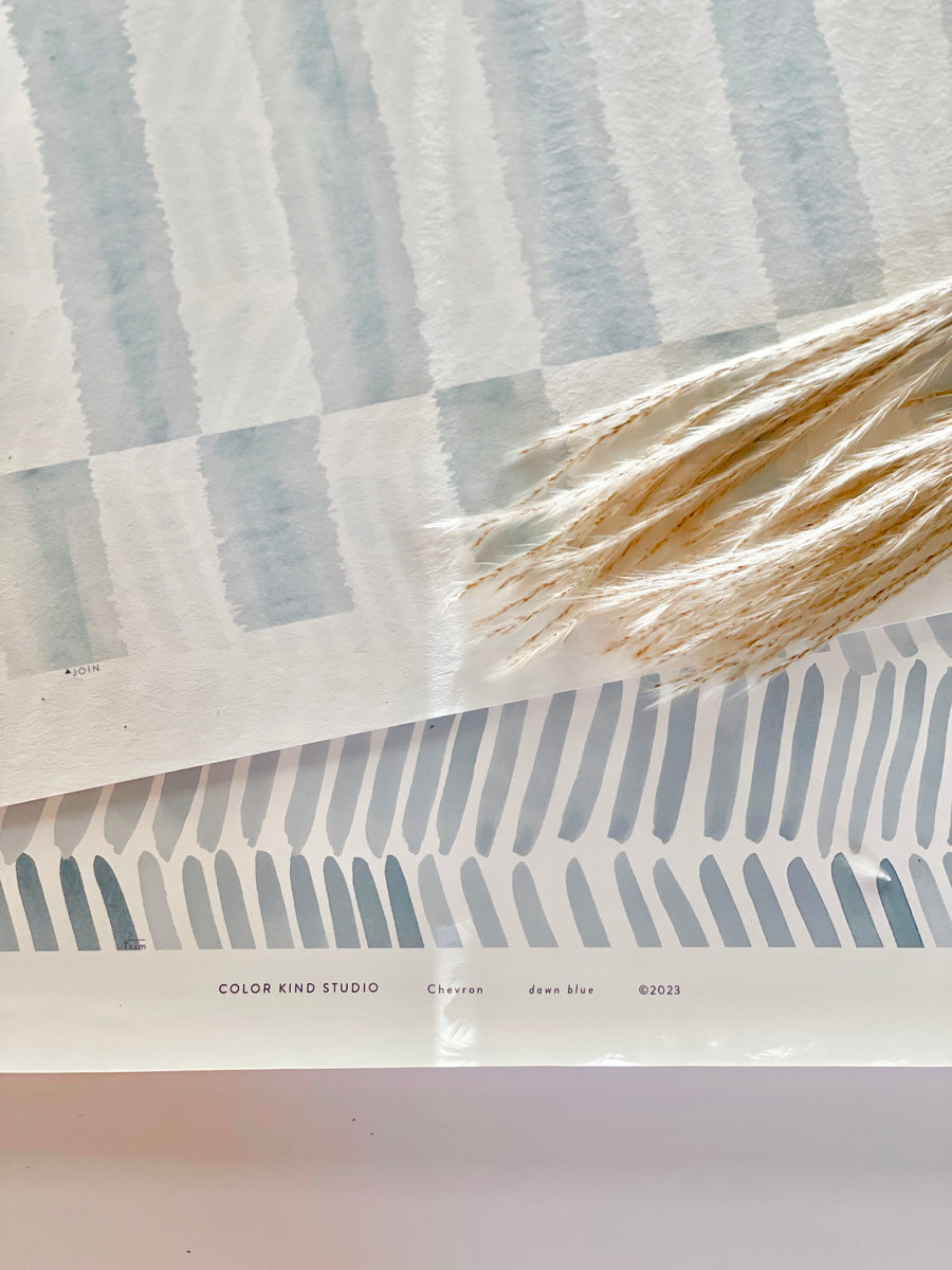 Feather Stripe Dawn Blue Wallpaper – Color Kind Studio